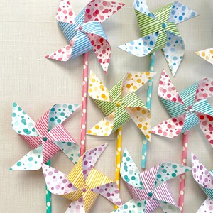 Bubbles and Stripes Colorful Pinwheels Easter Pinwheels - Etsy