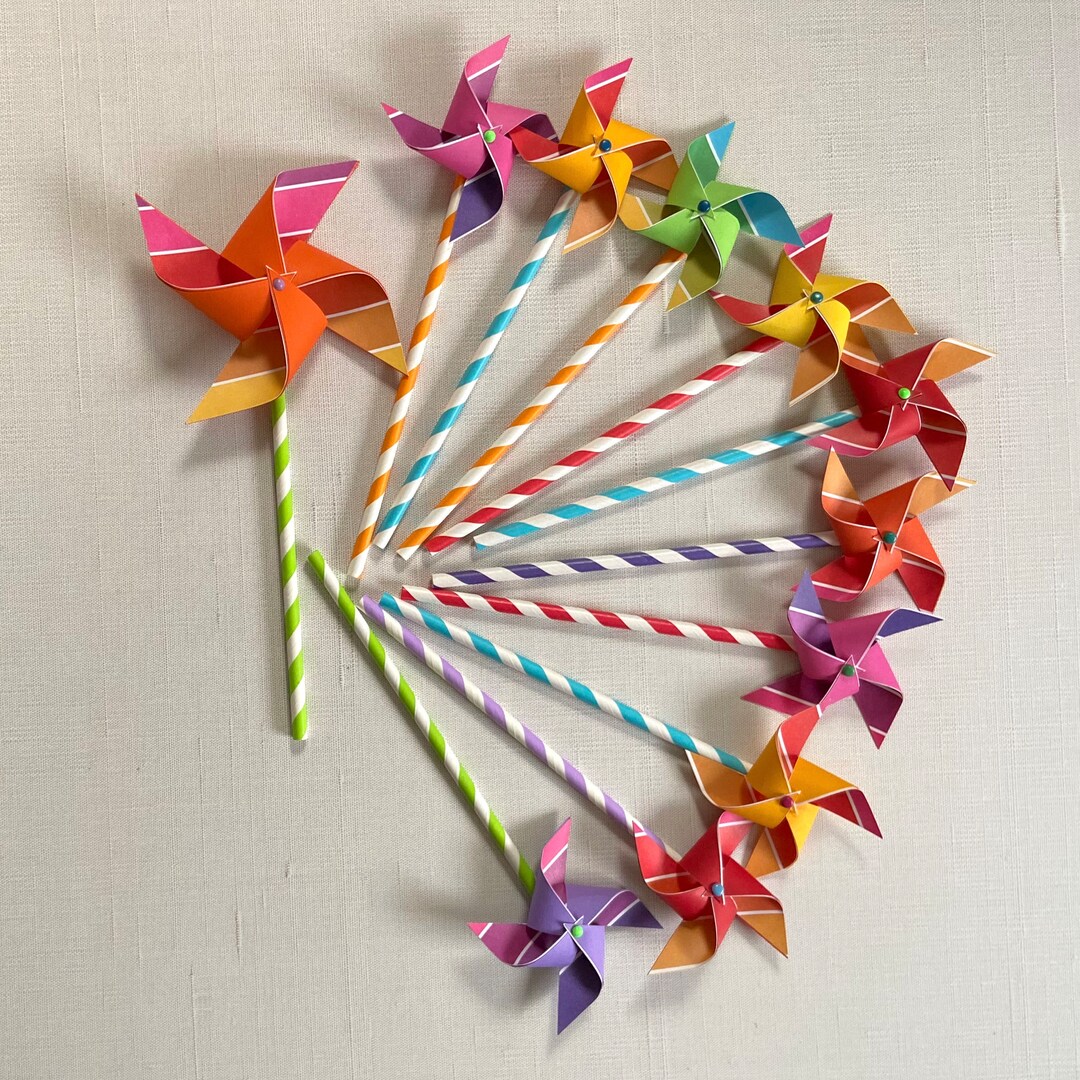Mini Rainbow Pinwheels 4 or 6 Dozen Set - Etsy
