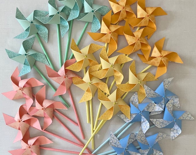 Pastel Monochromatic Floral Pinwheels 2 Dozen Assortment - Etsy