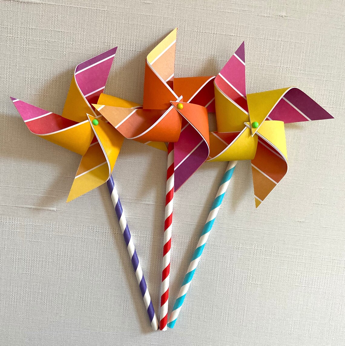 Rainbow Paper Pinwheels for Party Favors - Etsy