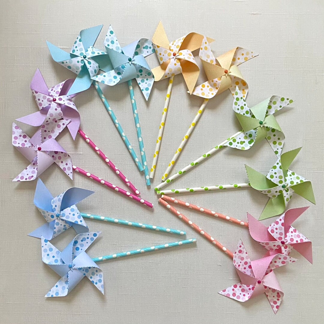 Bubbles and Watercolor Pinwheels - Etsy