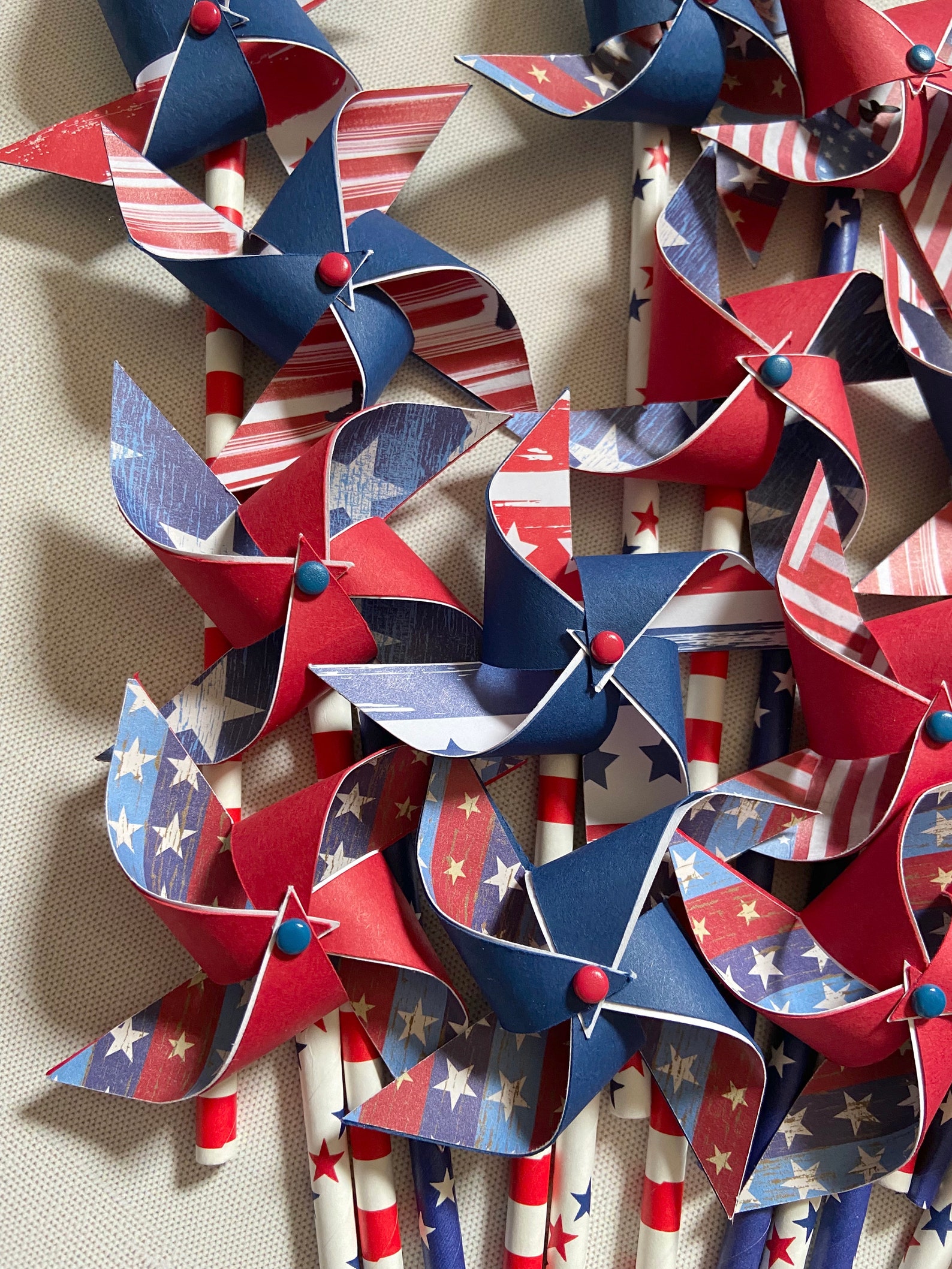 Mini Pinwheels Cupcake Toppers USA Patriotic - Etsy