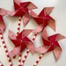 Red Pinwheels With Hearts and Home Architectural Details - Etsy