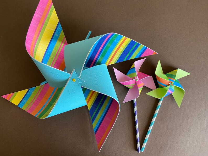 Rainbow Paper Pinwheels for Party Favors - Etsy