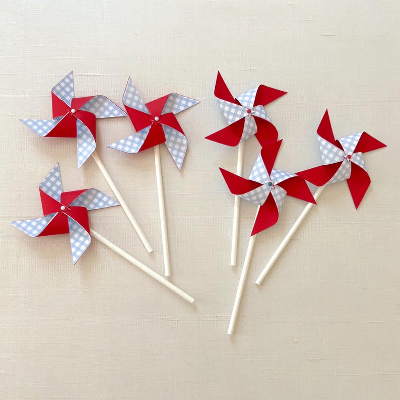 Boy Birthday Pinwheels | One Little Firecracker Birthday | Red, Blue ...