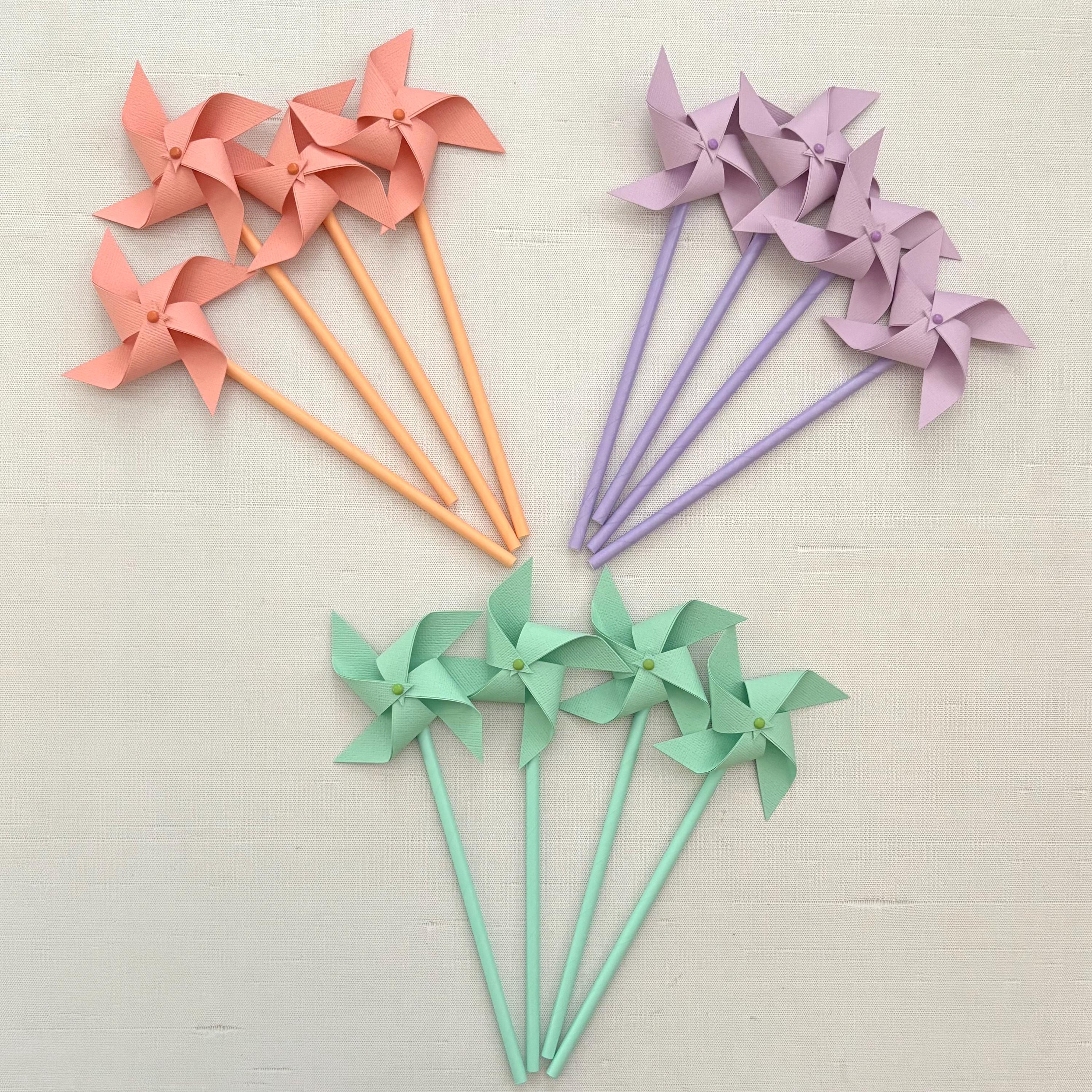 Mini Pastel Spinning Pinwheels for Favors or Cupcake Toppers - Etsy