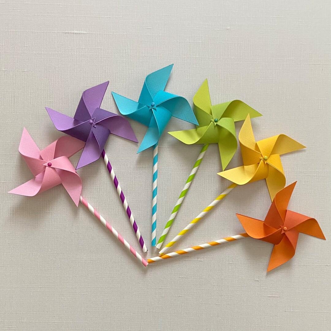 Rainbow Sherbet Paper Pinwheels - Etsy