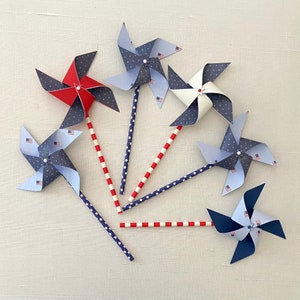 Flags and Dots USA Patriotic Pinwheels | 4th of July Wedding | Red ...