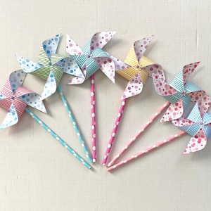 Bubbles and Stripes Colorful Pinwheels Easter Pinwheels - Etsy