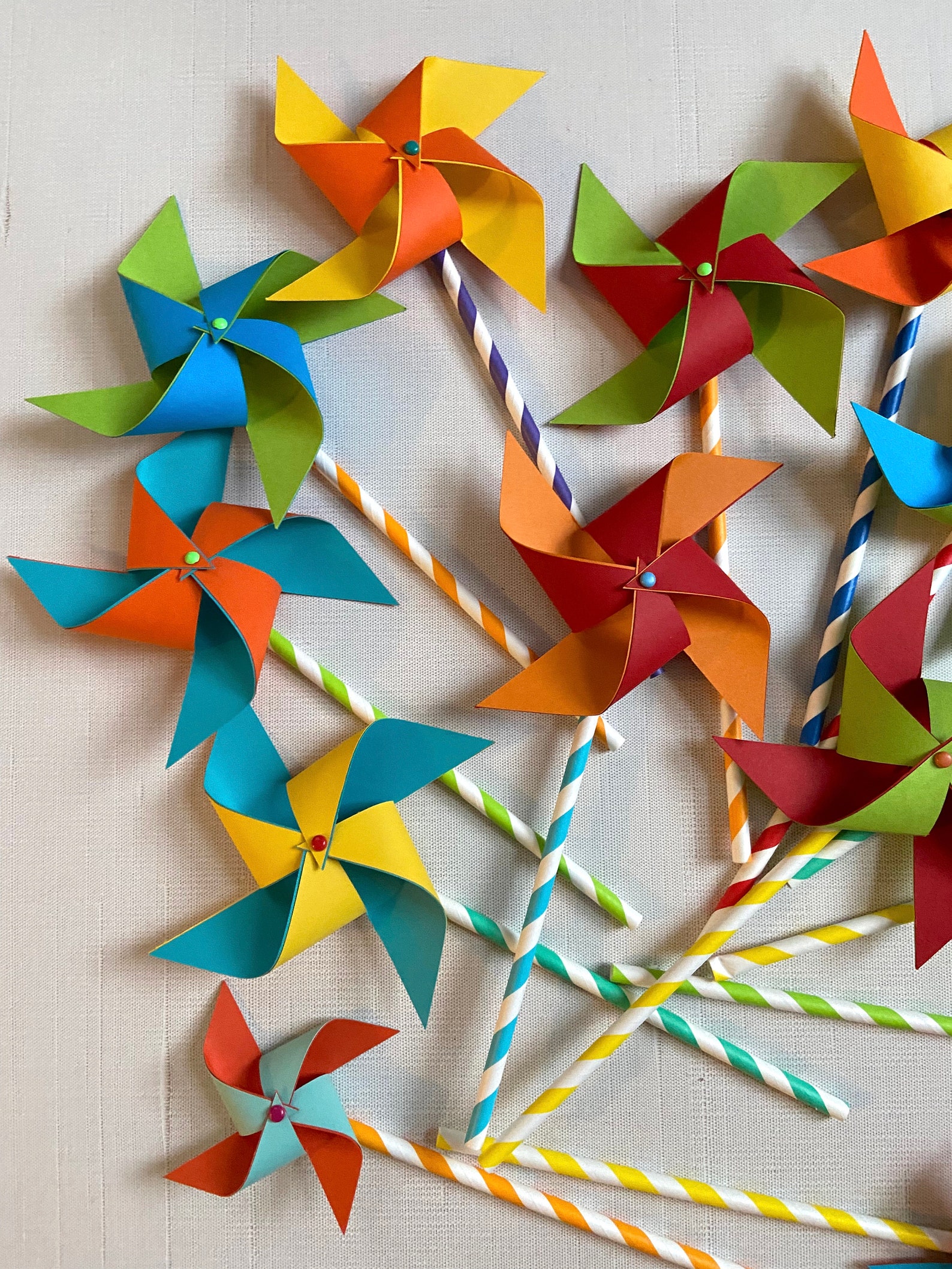 Solid Colors Spinning Paper Pinwheels for Party Favors - Etsy