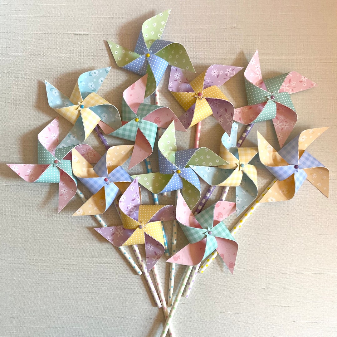 Pastel Floral Pinwheels Easter First Birthday Pinwheels - Etsy