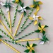 Green Yellow and White Mini Spinning Pinwheels for Cupcakes Mini Golf ...