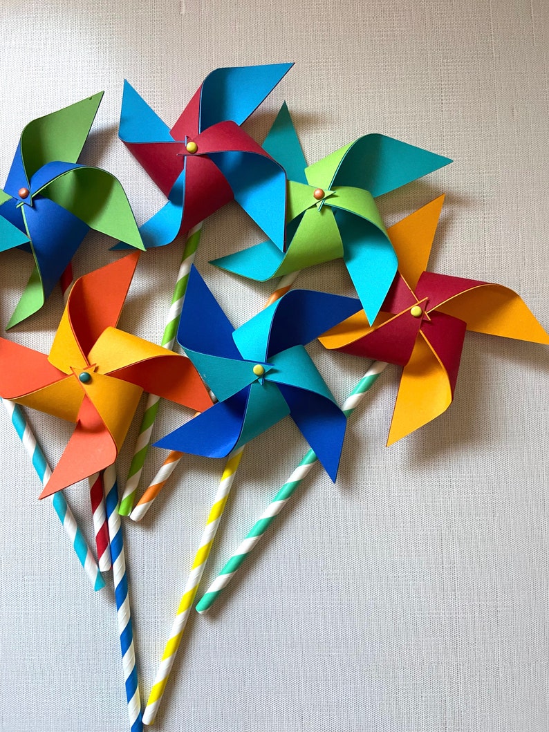Solid Colors Spinning Paper Pinwheels for Party Favors - Etsy