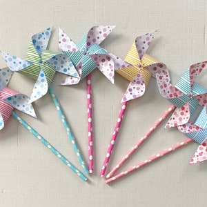 Bubbles and Stripes Colorful Pinwheels Easter Pinwheels - Etsy