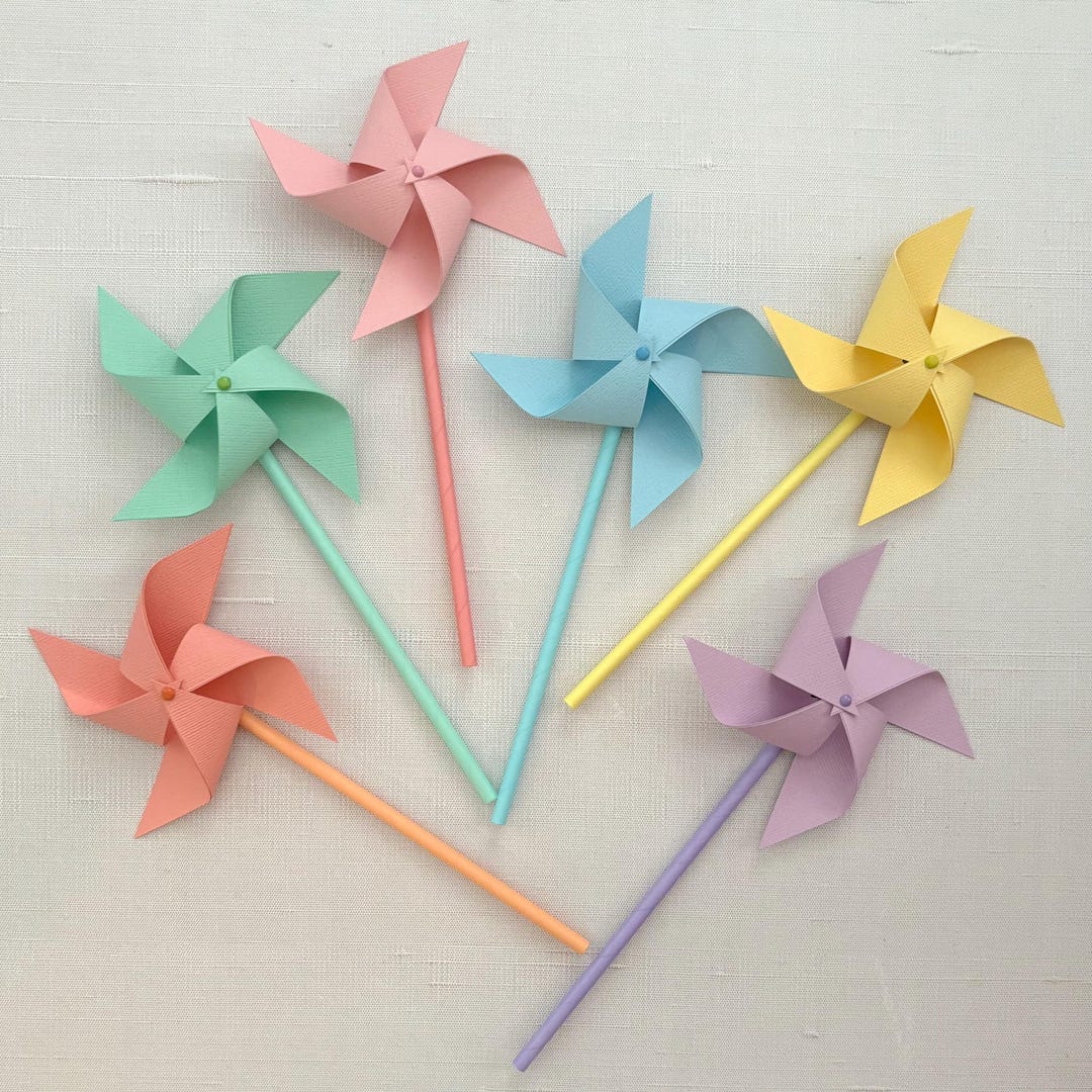 Solid Pastels Double Layer Spinning Pinwheels - Etsy
