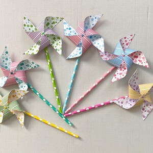 Bubbles and Stripes Colorful Pinwheels Easter Pinwheels - Etsy