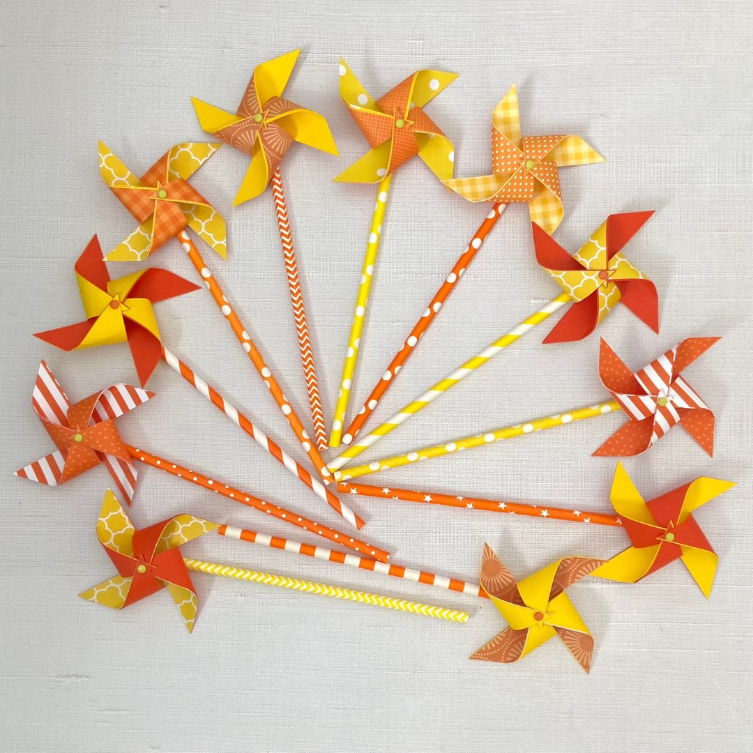 Orange and Yellow Mini Pinwheels | 1 Dozen - Etsy