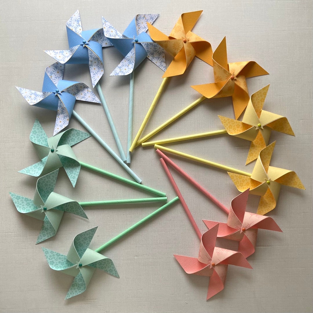 Pastel Monochromatic Floral Pinwheels 1 Dozen or Half Dozen - Etsy