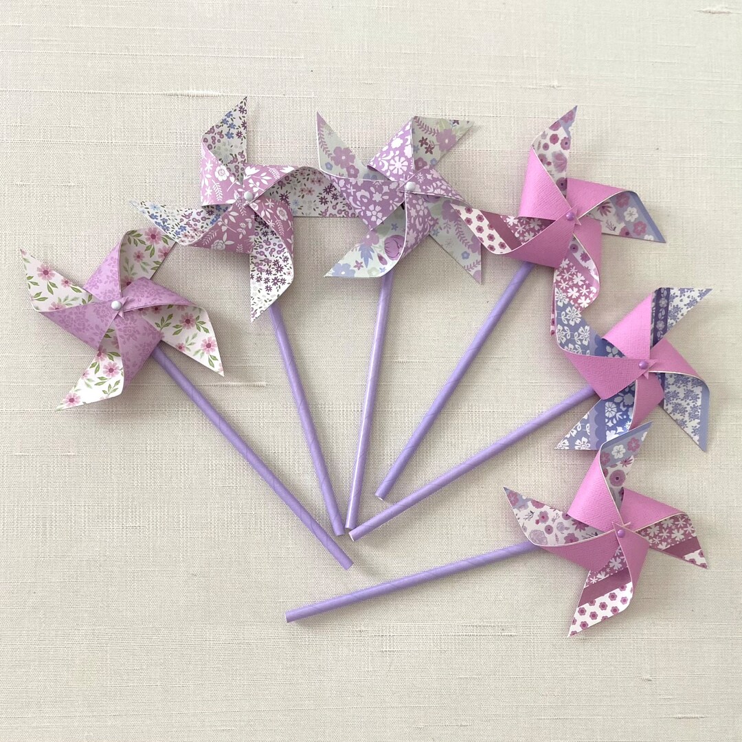 Purple Floral Paper Pinwheels Floral Paper Décor Bridal Shower Décor ...