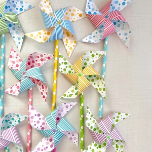 Bubbles and Stripes Colorful Pinwheels Easter Pinwheels - Etsy