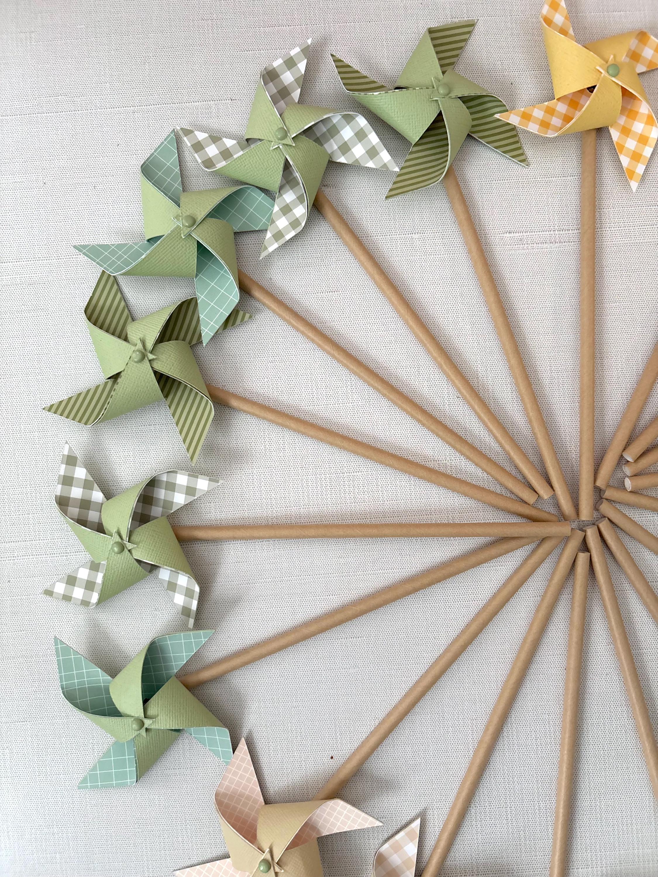 Mini Spinning Pinwheels in Neutral Colors: Earthy Palette Baby Shower ...