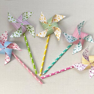 Bubbles and Stripes Colorful Pinwheels Easter Pinwheels - Etsy