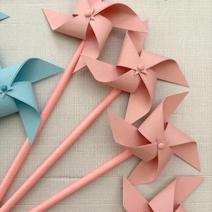 Mini Pastel Spinning Pinwheels for Favors or Cupcake Toppers - Etsy