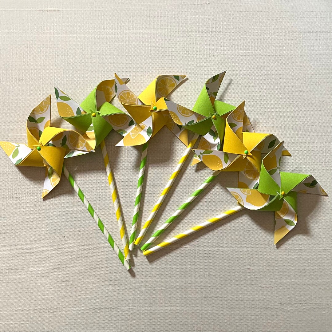 Lemon Citrus Spinning Pinwheels for Birthday Parties - Etsy