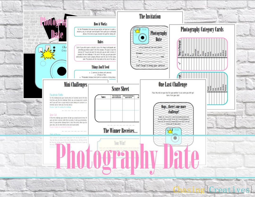 Photography Date Printable - Instant Download - Date Night Printable - Etsy
