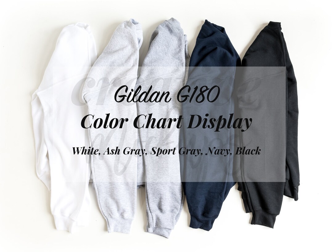 Gildan G180 Color Chart Display / Gildan Sweatshirt Color Swatch ...
