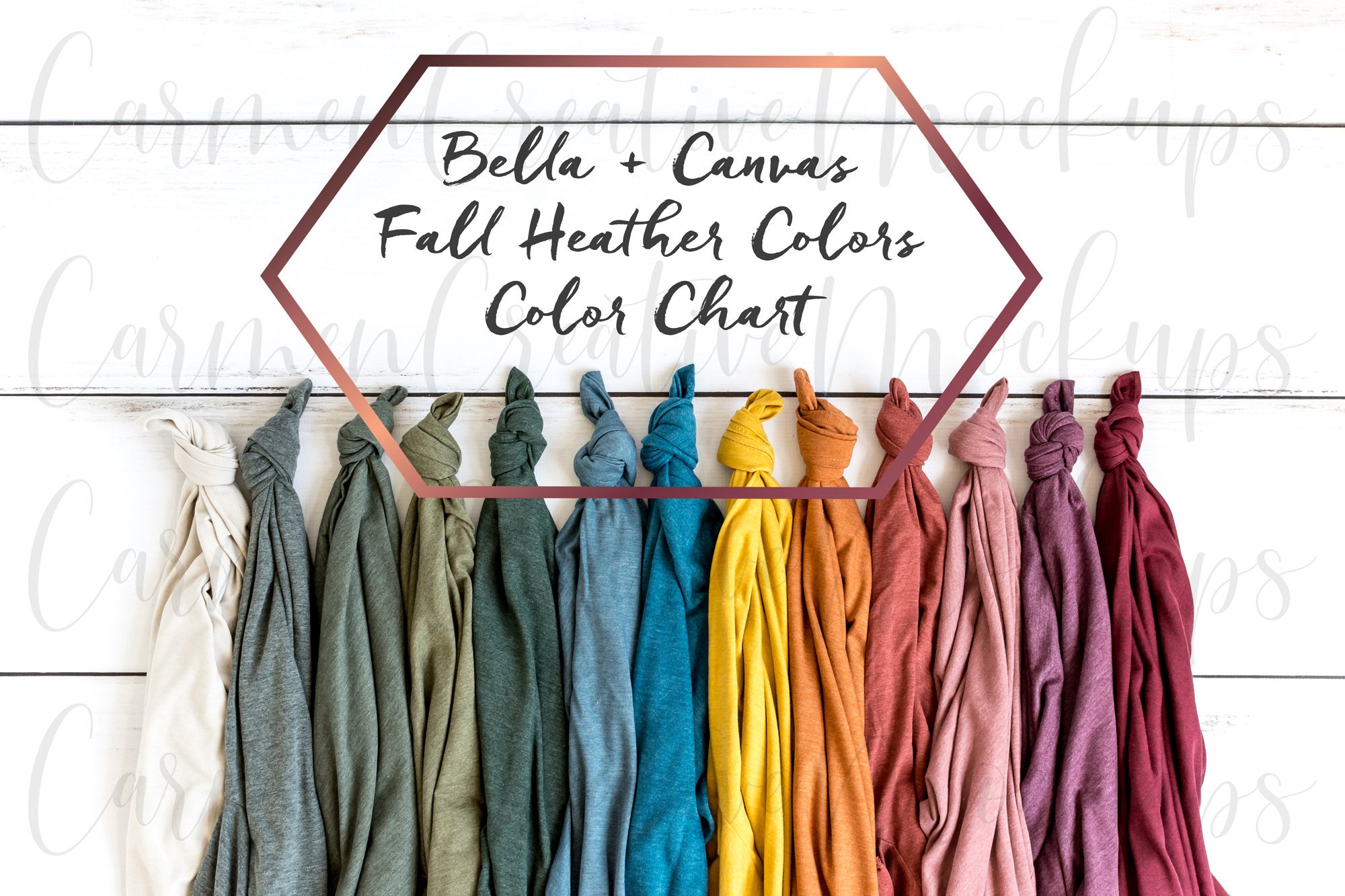 Bella Canvas Fall Heather Colors Color Chart 3001 / Knotted - Etsy