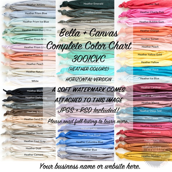 Bella Canvas 3001cvc Color Chart - Etsy