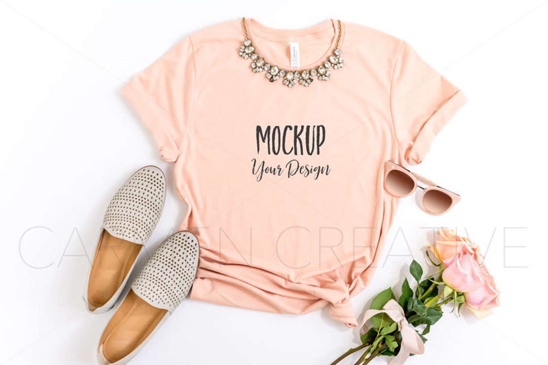Bella and Canvas Heather Peach Unisex Shirt 3001 Bella Canvas - Etsy