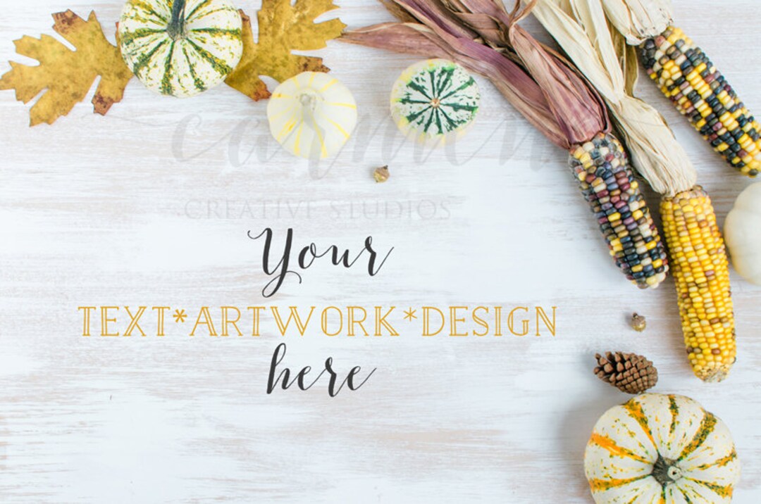 Fall Styled Stock Photography 2, Pumpkins Styled Mockup, Corn Styled ...