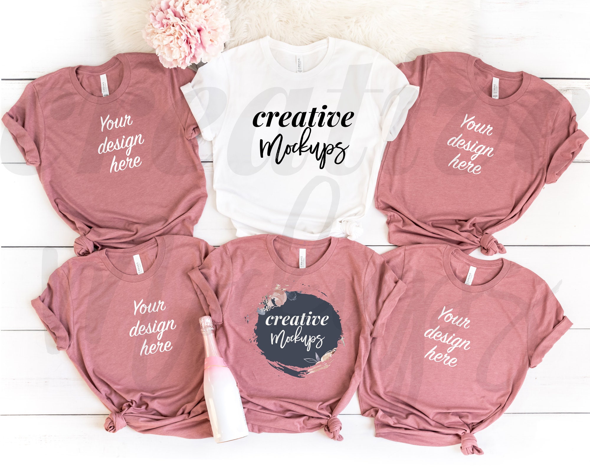 Bella Canvas Multiple Shirt Mockup 3001 / Bridal Party Shirts | Etsy