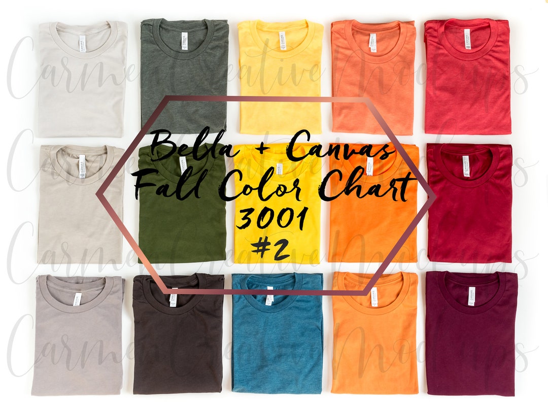 Bella Canvas Fall Colors Color Chart Display 3001 2 / - Etsy