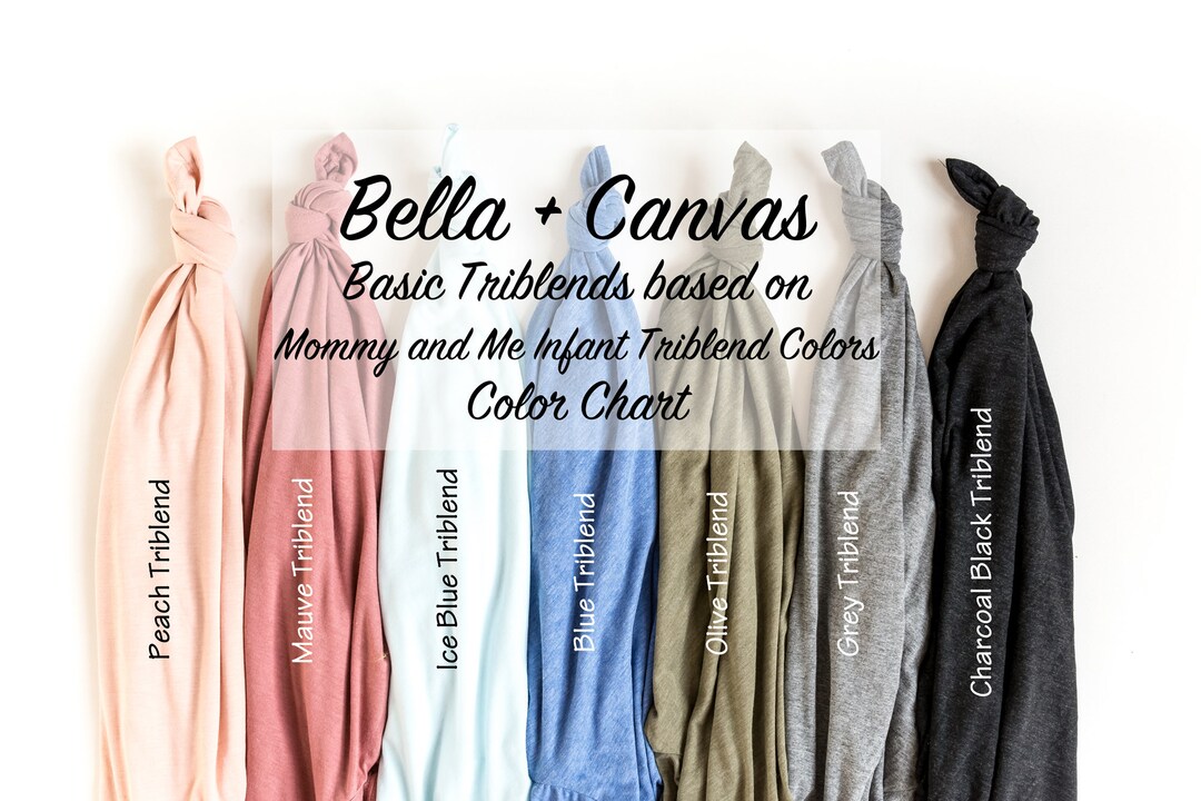 Bella Canvas Basic Triblends 3413 Color Chart / Based on the Mommy and ...