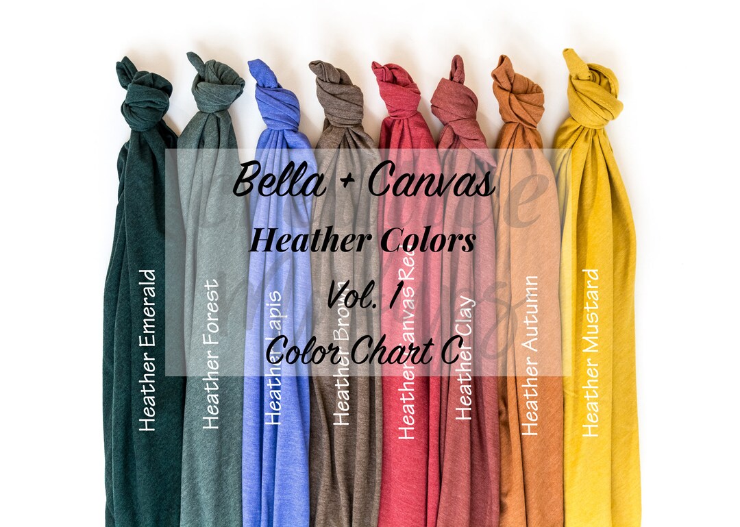 Bella Canvas Heather Colors 3001CVC Color Chart Vol. 1-C Out of A,B & C ...
