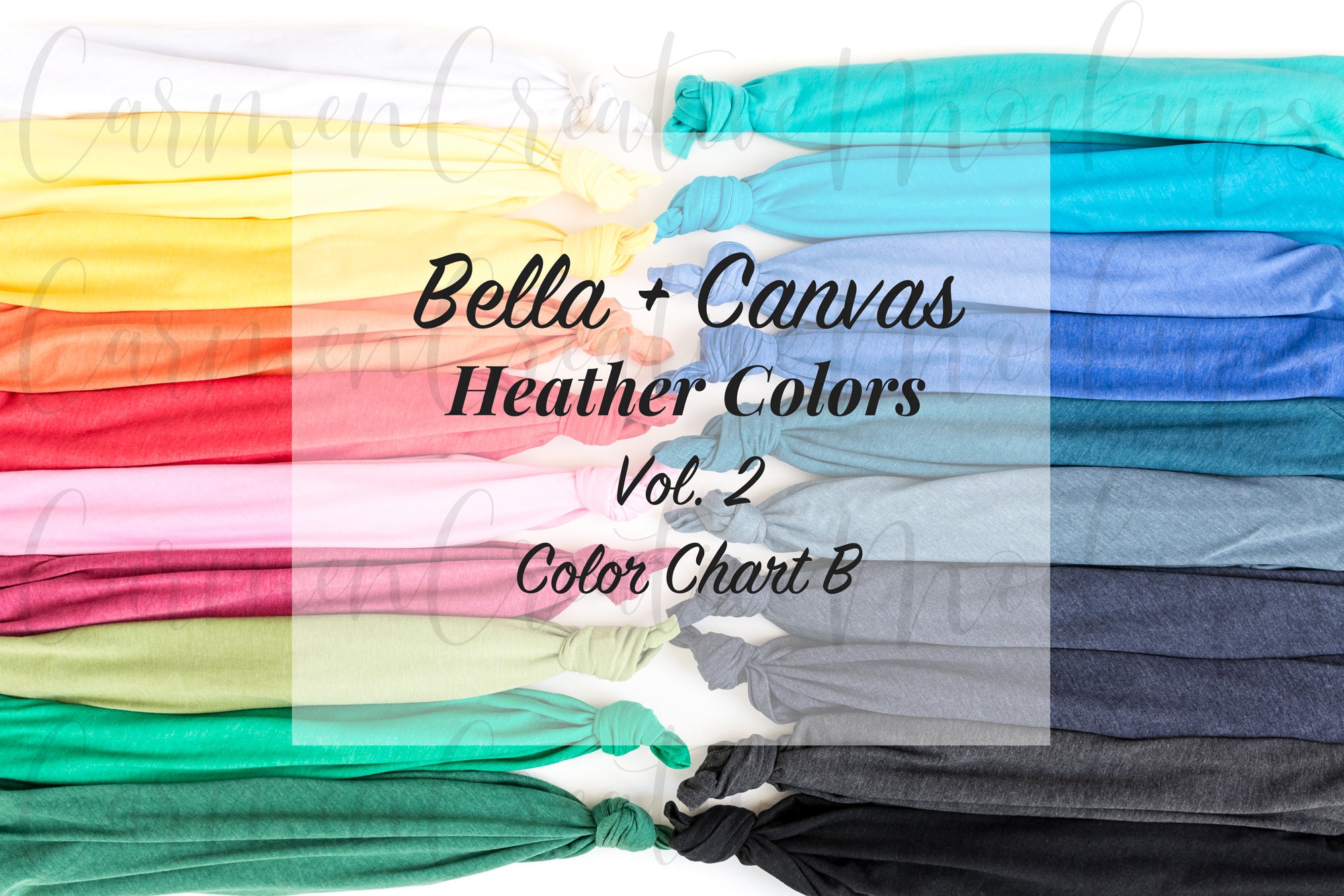 Bella Canvas Heather Colors 3001CVC Color Chart Vol. 2 B - Etsy
