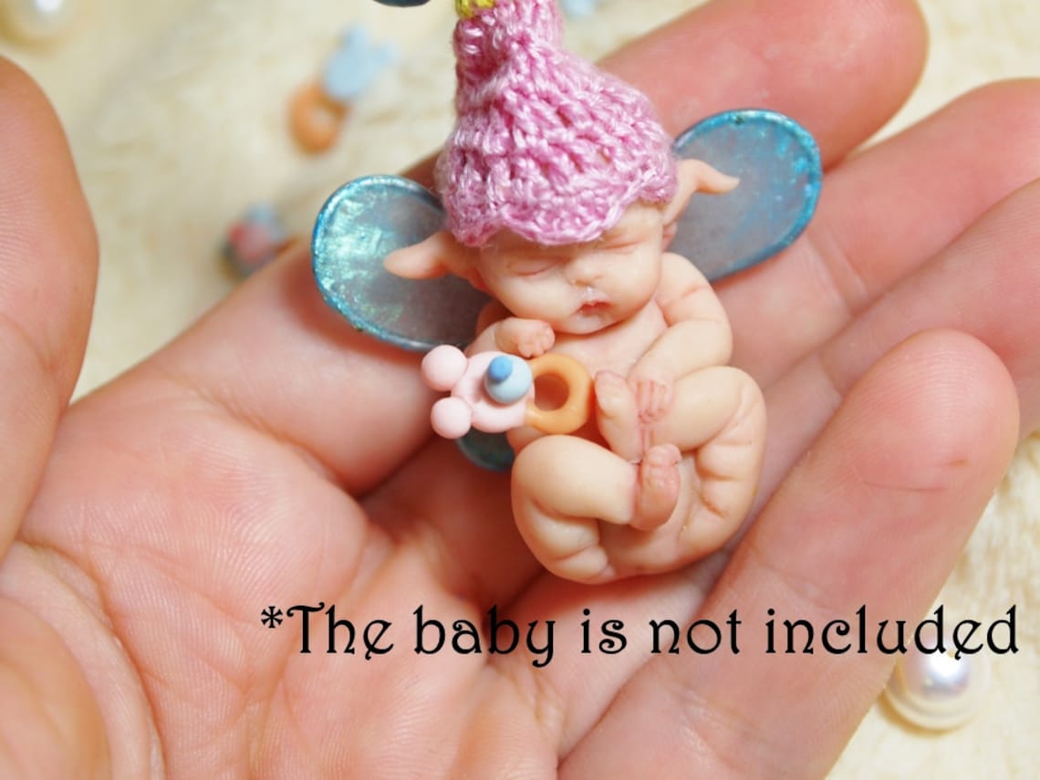 Miniature OOAK Baby Doll Toy - 2 Pcs Set - 1:12 Scale Dollhouse ...