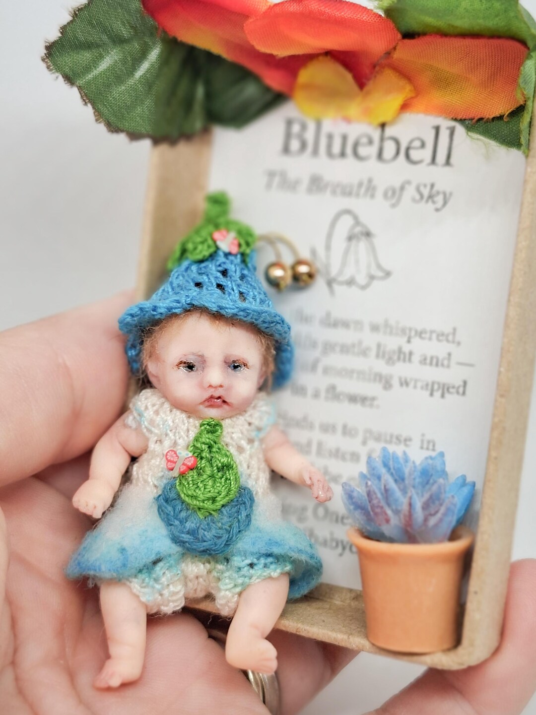Bluebell Miniature Art Doll | OOAK Polymer Clay Collectible Sculpture ...