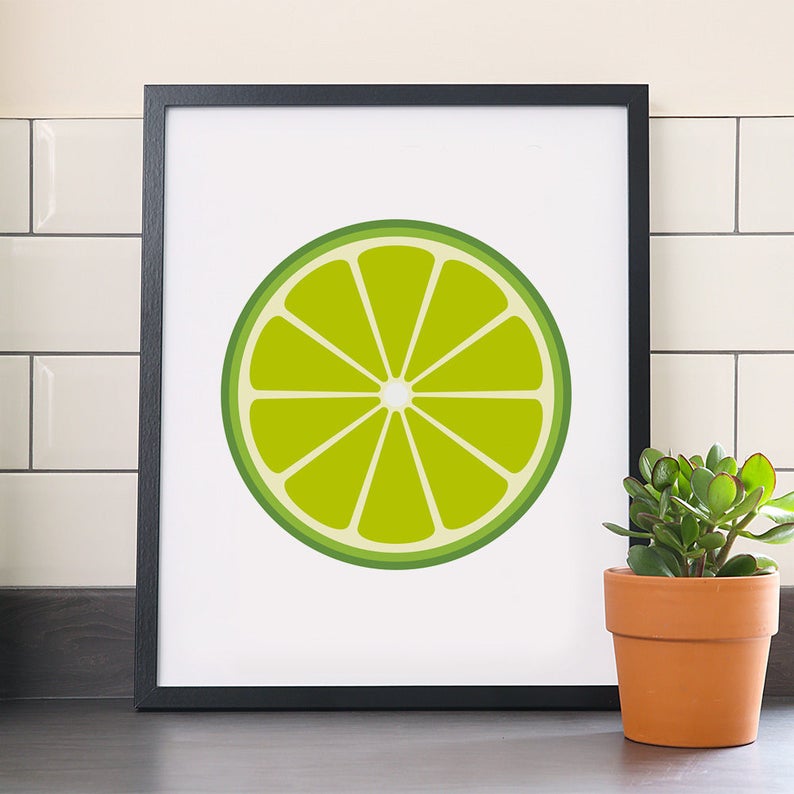 Lime Print Lime Poster Lime Art Lime Cross Section Citrus | Etsy UK