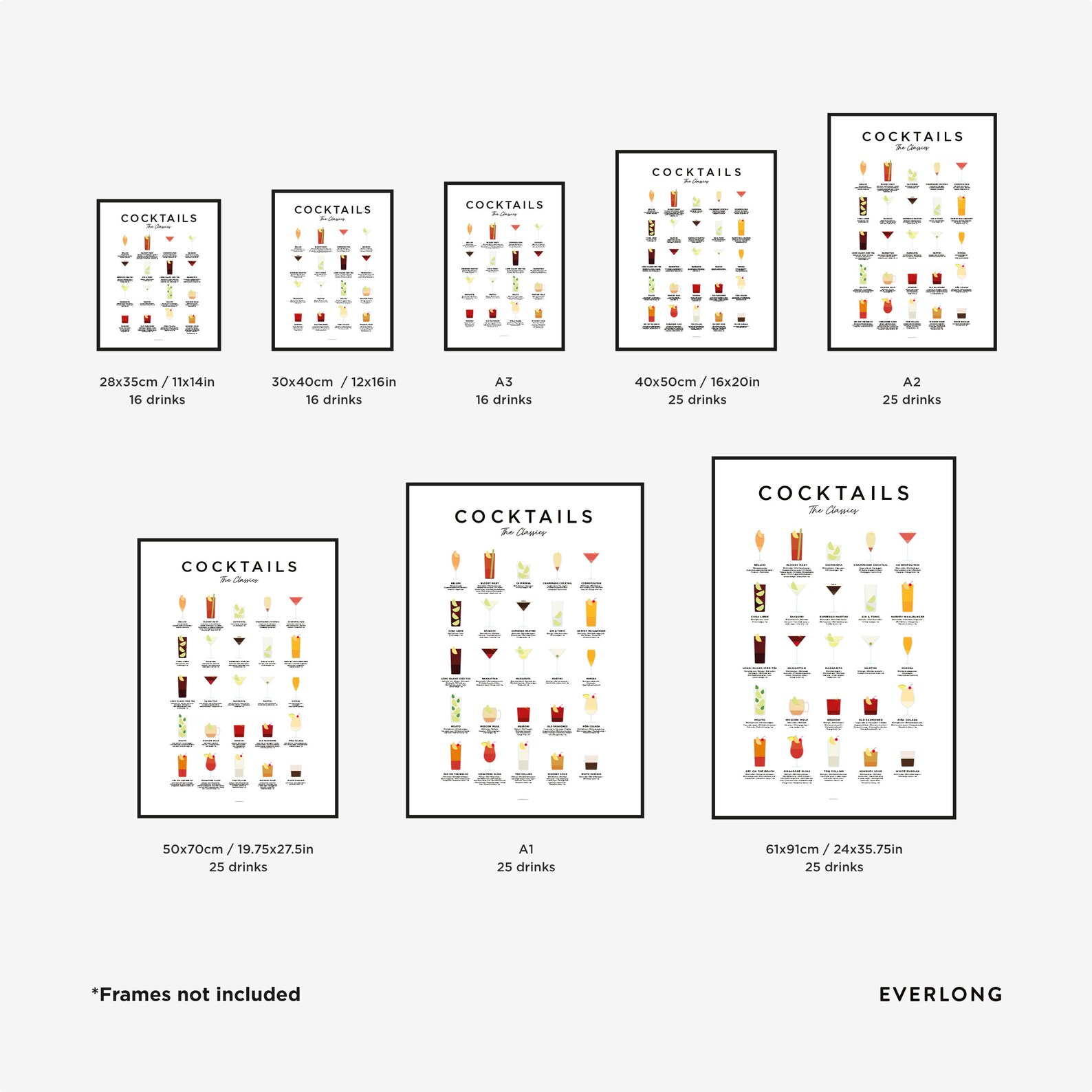 Classic Cocktails Print Cocktails Poster Cocktails Art - Etsy