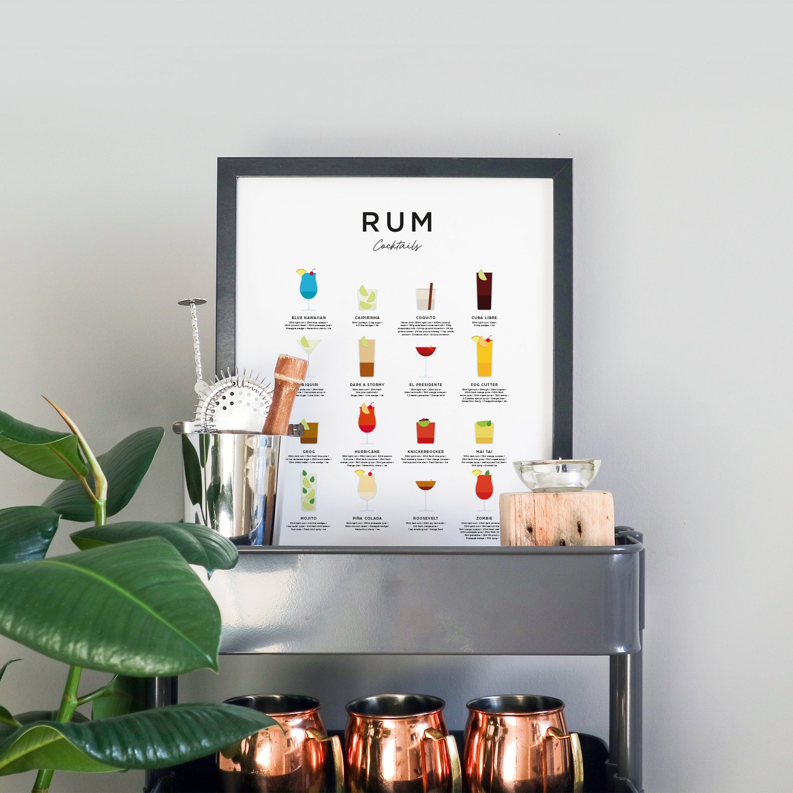 Rum Poster Rum Cocktails Print Cocktail Art Cocktail Gifts - Etsy UK
