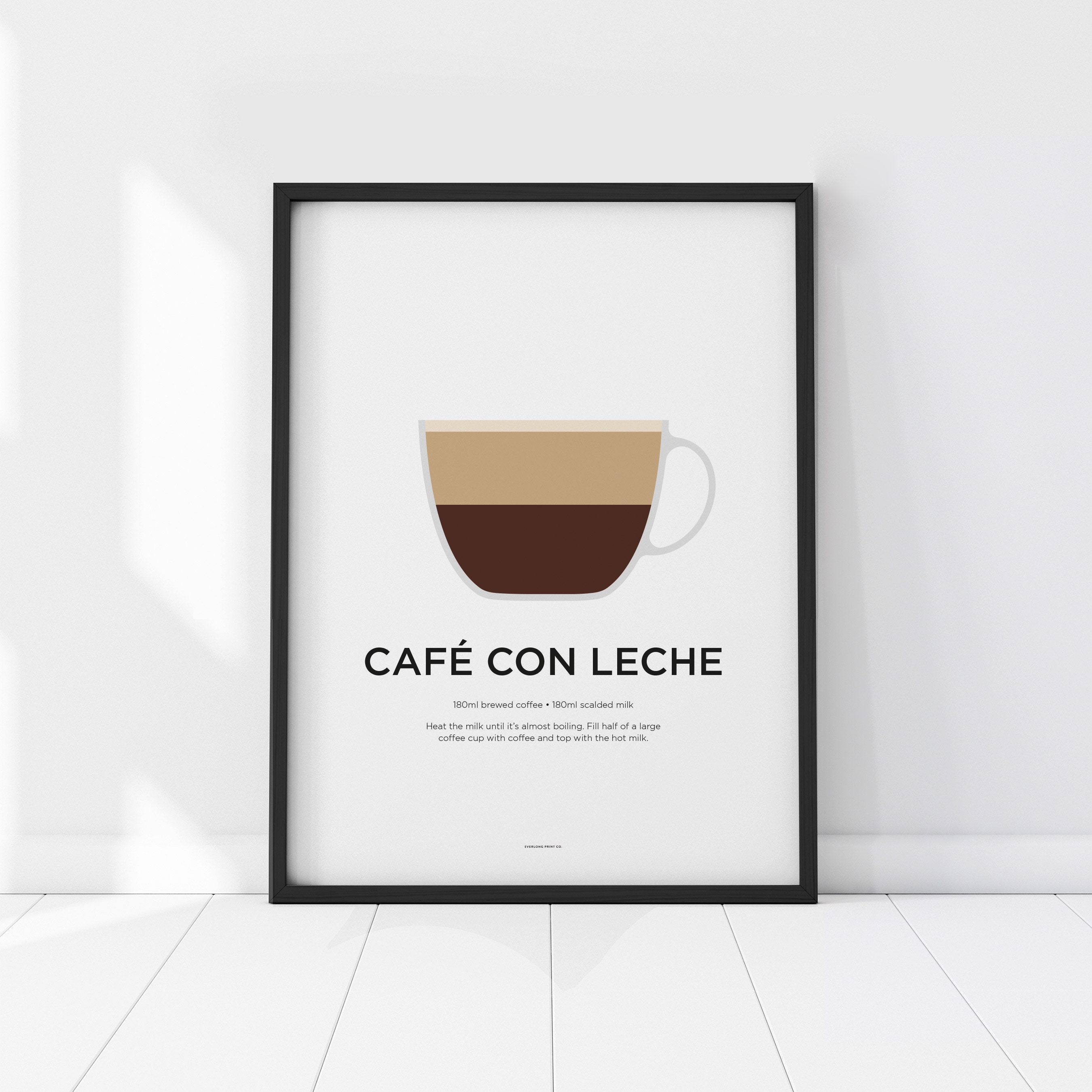 Café Con Leche Coffee Print Coffee Art Coffee Gifts - Etsy