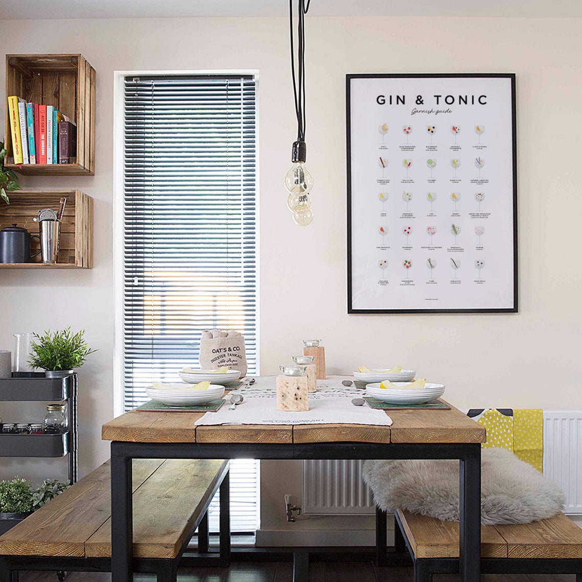 Gin & Tonic Print Gin Garnish Guide Gin and Tonic Poster | Etsy España