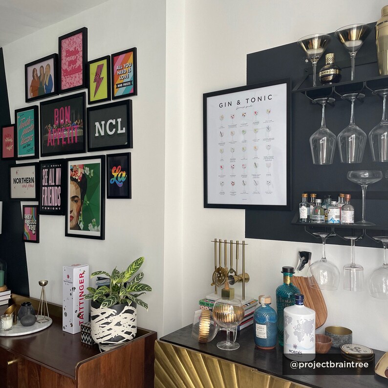 Gin & Tonic Print Gin Garnish Guide Gin and Tonic Poster - Etsy España
