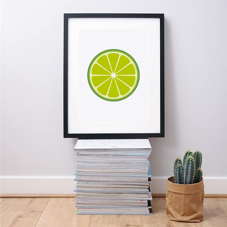 Lime Print Lime Poster Lime Art Lime Cross Section Citrus | Etsy UK