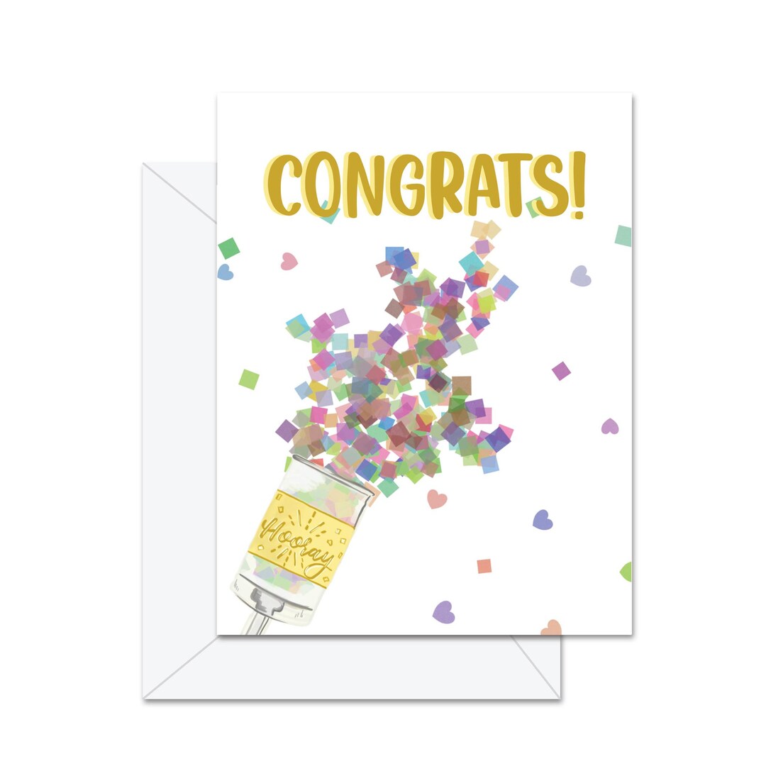 Congrats! (confetti Popper) - Greeting Card - Etsy