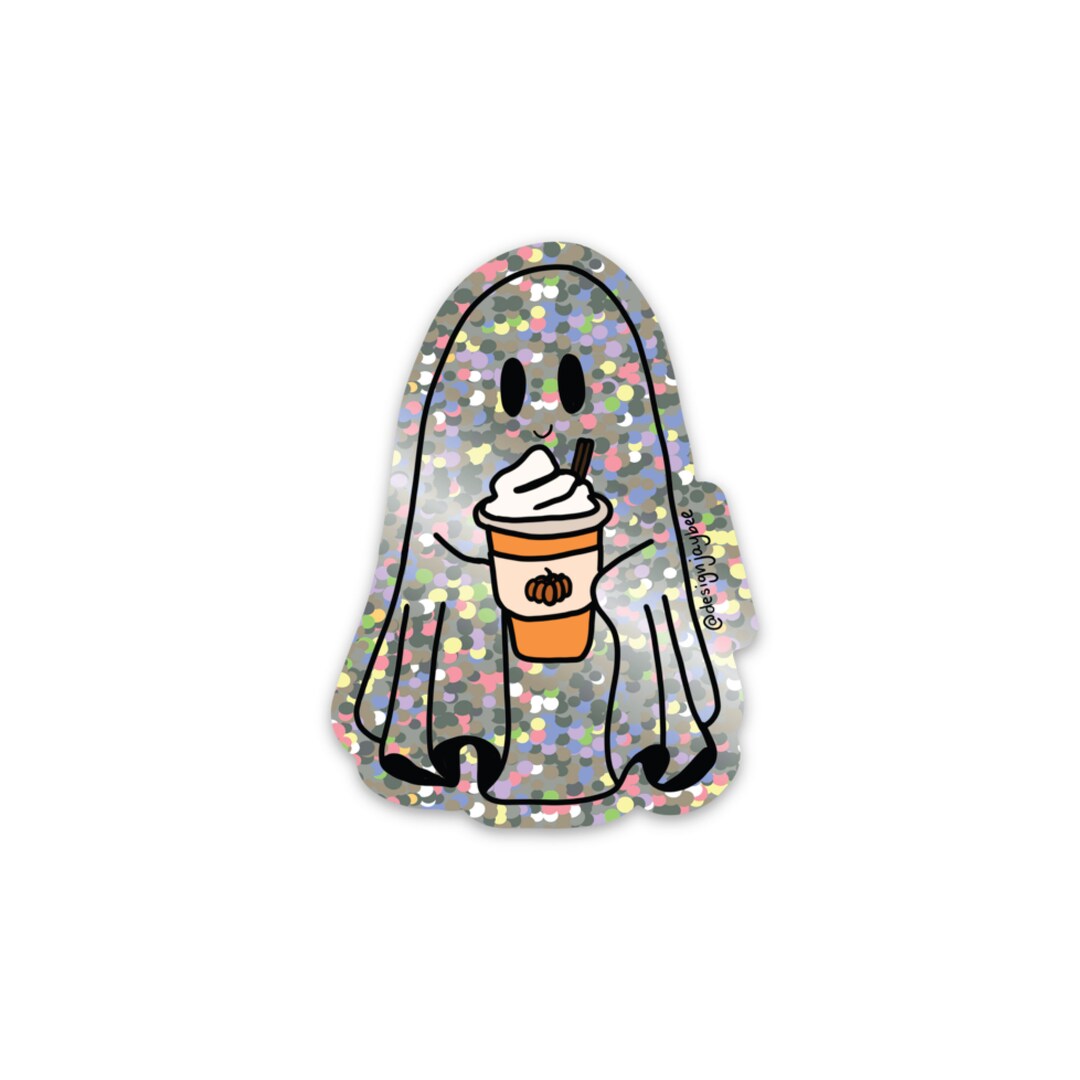PSL Ghost Glitter Sticker - Etsy